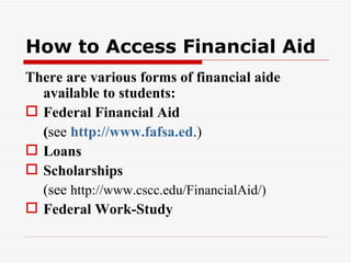 CSCC Resources for Foster and Homeless Youth | PPT