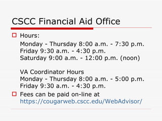 CSCC Resources for Foster and Homeless Youth | PPT