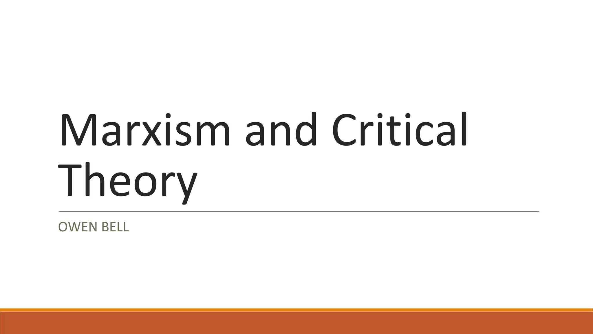 The usefulness of Marxism and Critical Theory to International ...