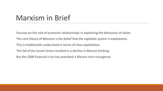 The usefulness of Marxism and Critical Theory to International ...