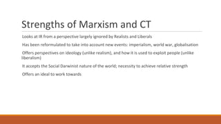 The usefulness of Marxism and Critical Theory to International ...