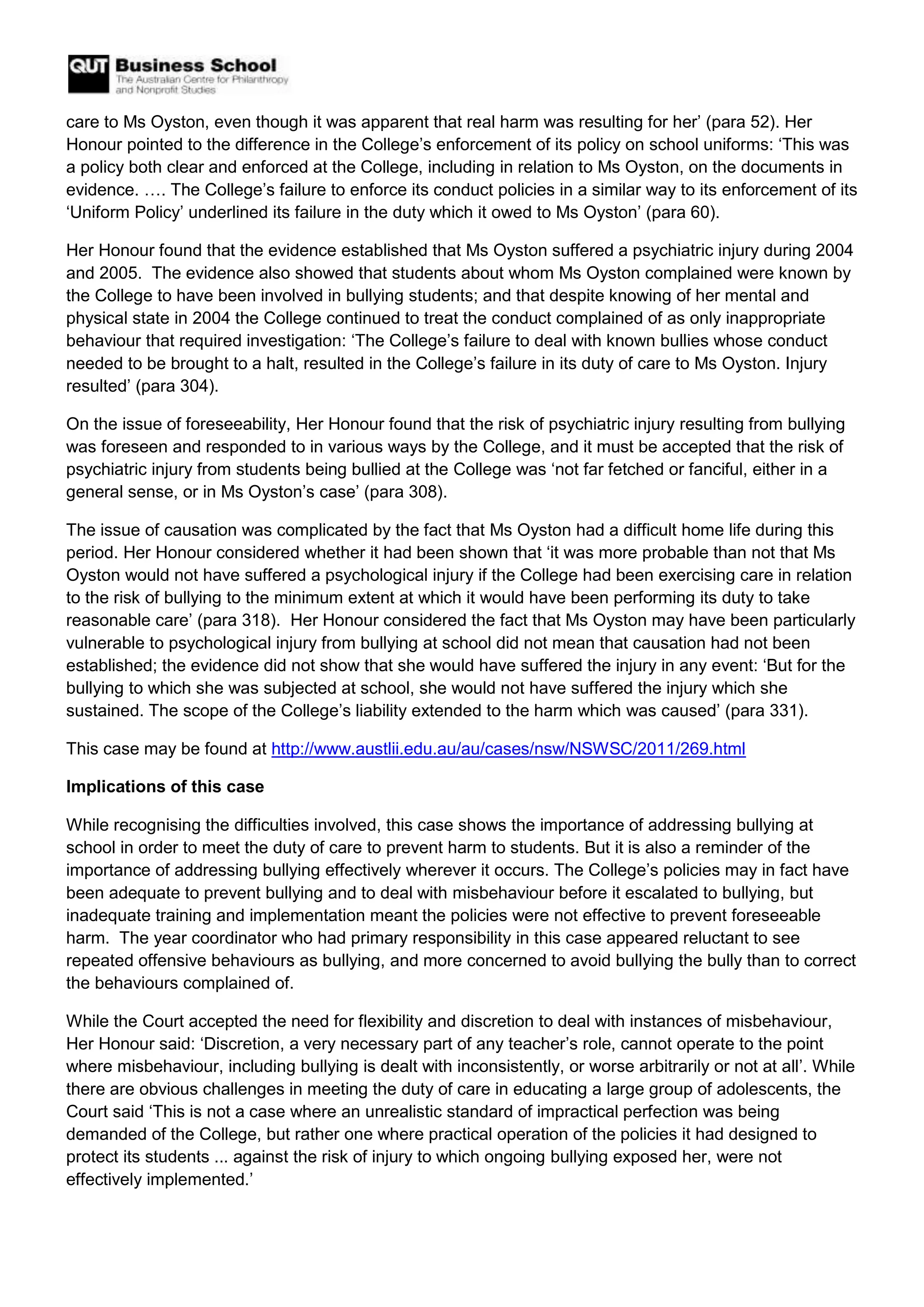 Oyston v st patrick's college | PDF