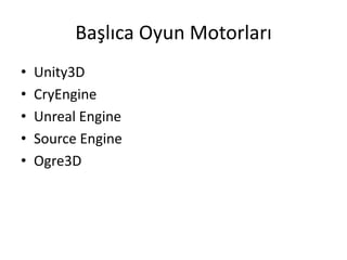 Oyun programlama | PPTX