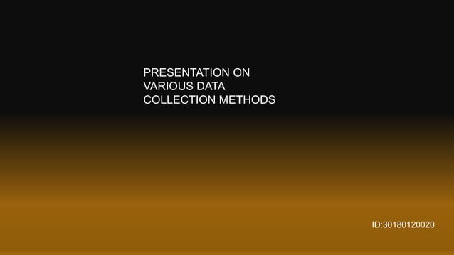 Survey Data Collectionassignment Ppt