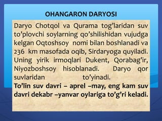 O’zbekistonning ichki suvlari nasiba aslonova | PPT