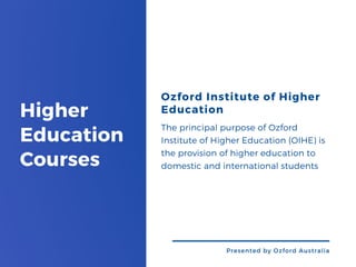 Ozford Institute of Higher Education in Melbourne | PPT