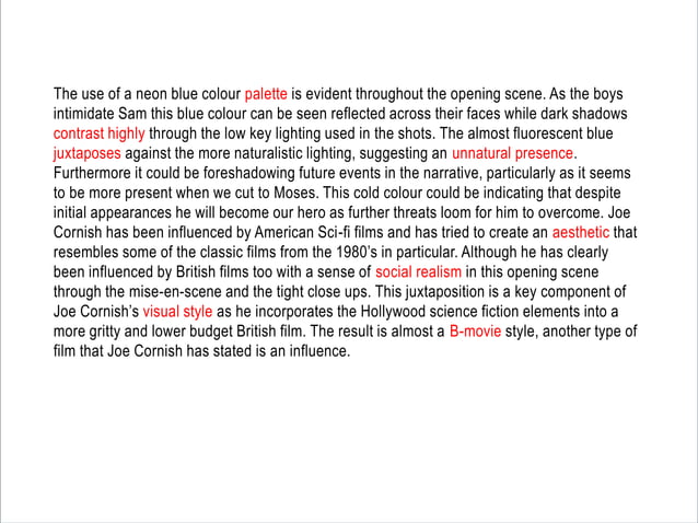 Attack the block - opening scene analysis | PPTX | Soundtracks, TV and Showtunes | Music