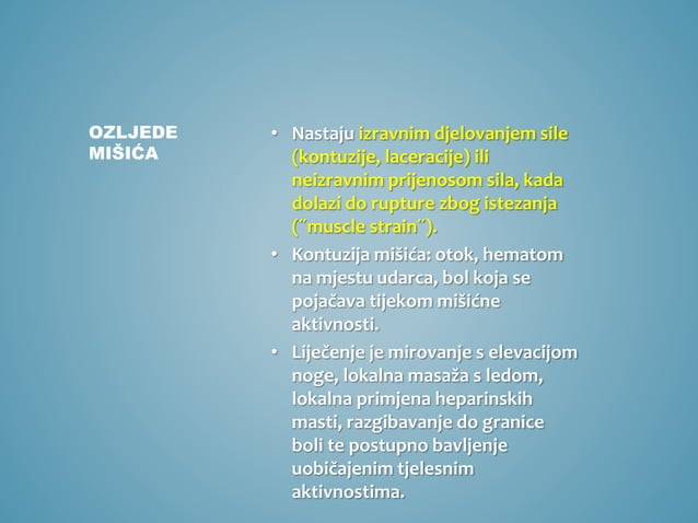 Ozljede mišića i tetiva | PPSX