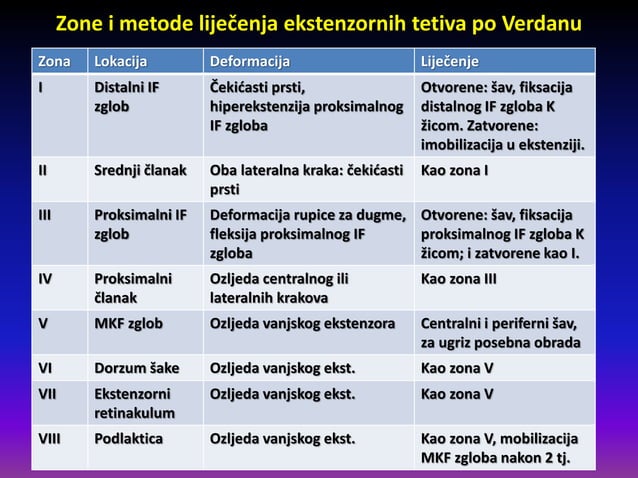 Ozljede tetiva na rukama | PPSX