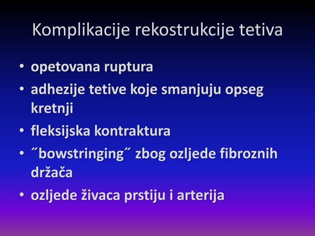 Ozljede tetiva na rukama | PPSX