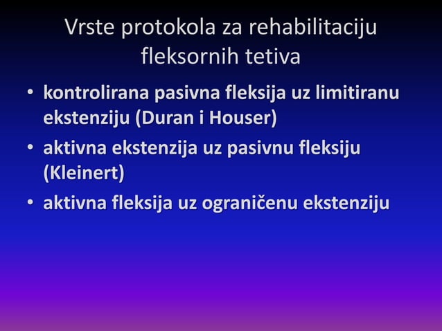 Ozljede tetiva na rukama | PPSX