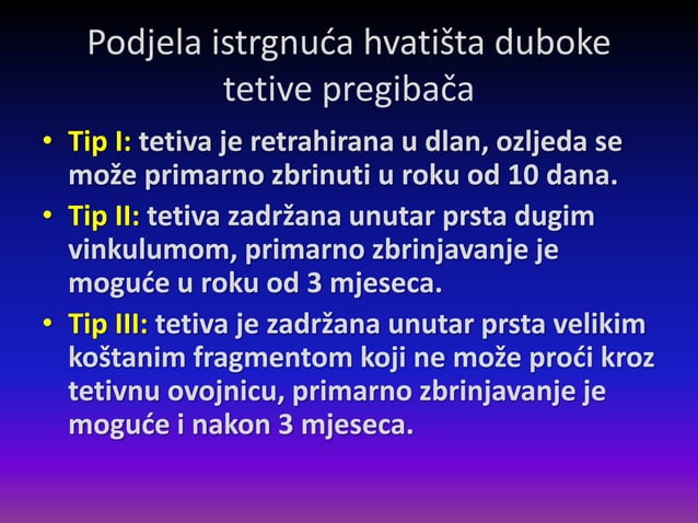 Ozljede tetiva na rukama | PPSX
