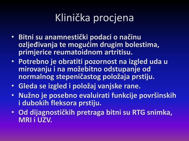 Ozljede tetiva na rukama | PPSX
