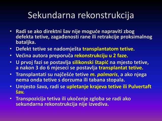 Ozljede tetiva na rukama | PPSX