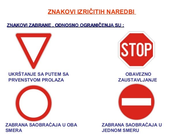 Oznake na putu, saobr.znakovi