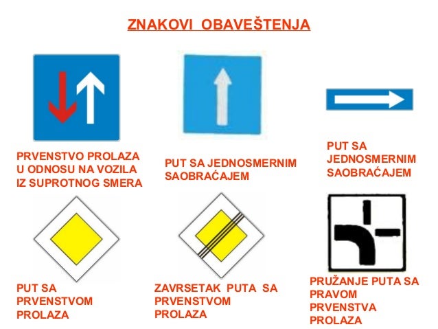 Oznake na putu, saobr.znakovi