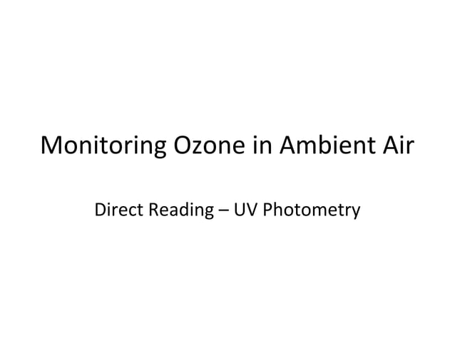 Monitoring Ozone In Ambient Air | PDF | Indoor Environmental Quality ...