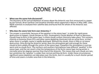 Ozone layer depletion | PPTX