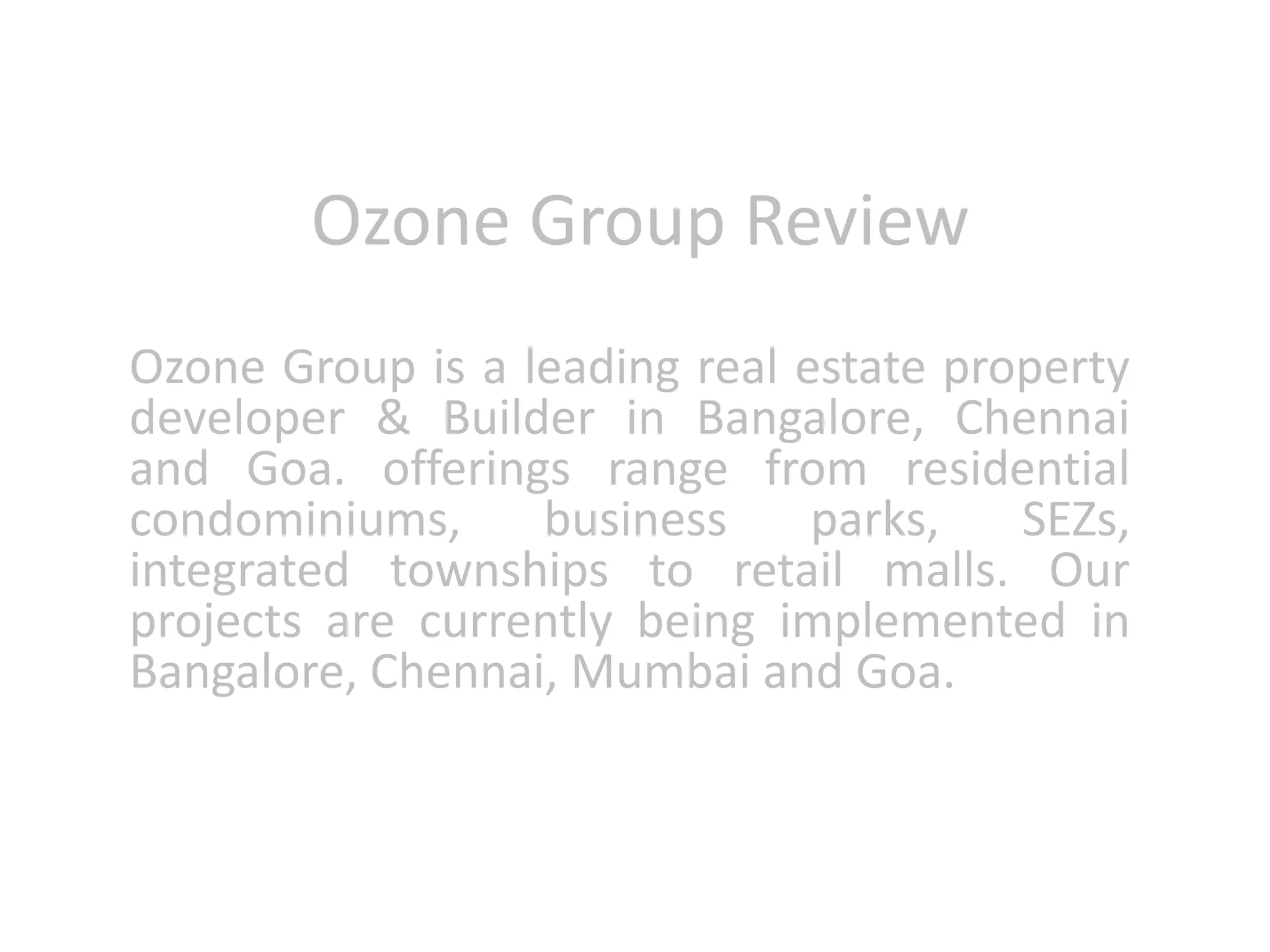 Ozone group review | PPT