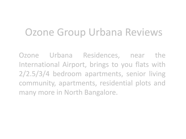 Ozone group urbana review | PPTX