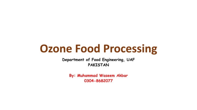 Ozone processing of food | PPT