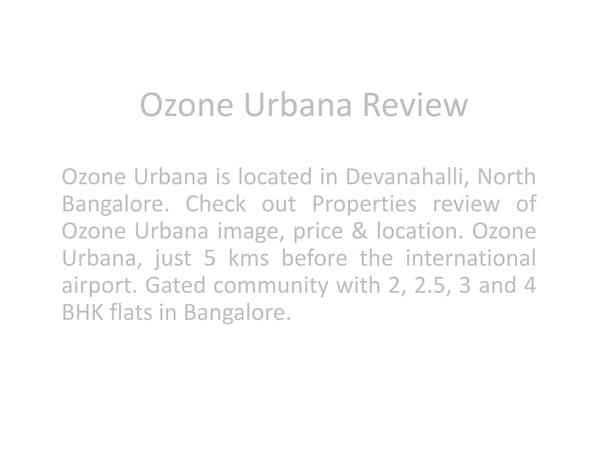 Ozone Urbana Review | PPTX | Home Appliances | Home & Garden