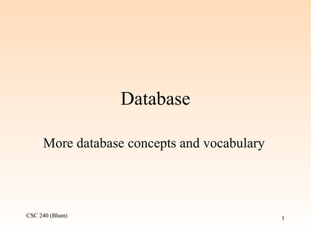 Database concepts | PPT
