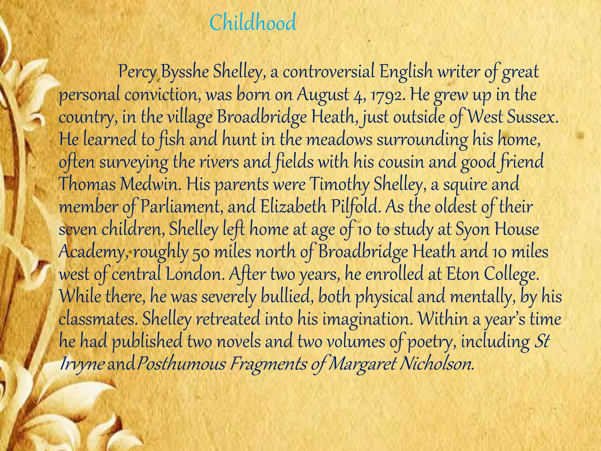 Ozymandias Percy Byshee Shelly | PPTX