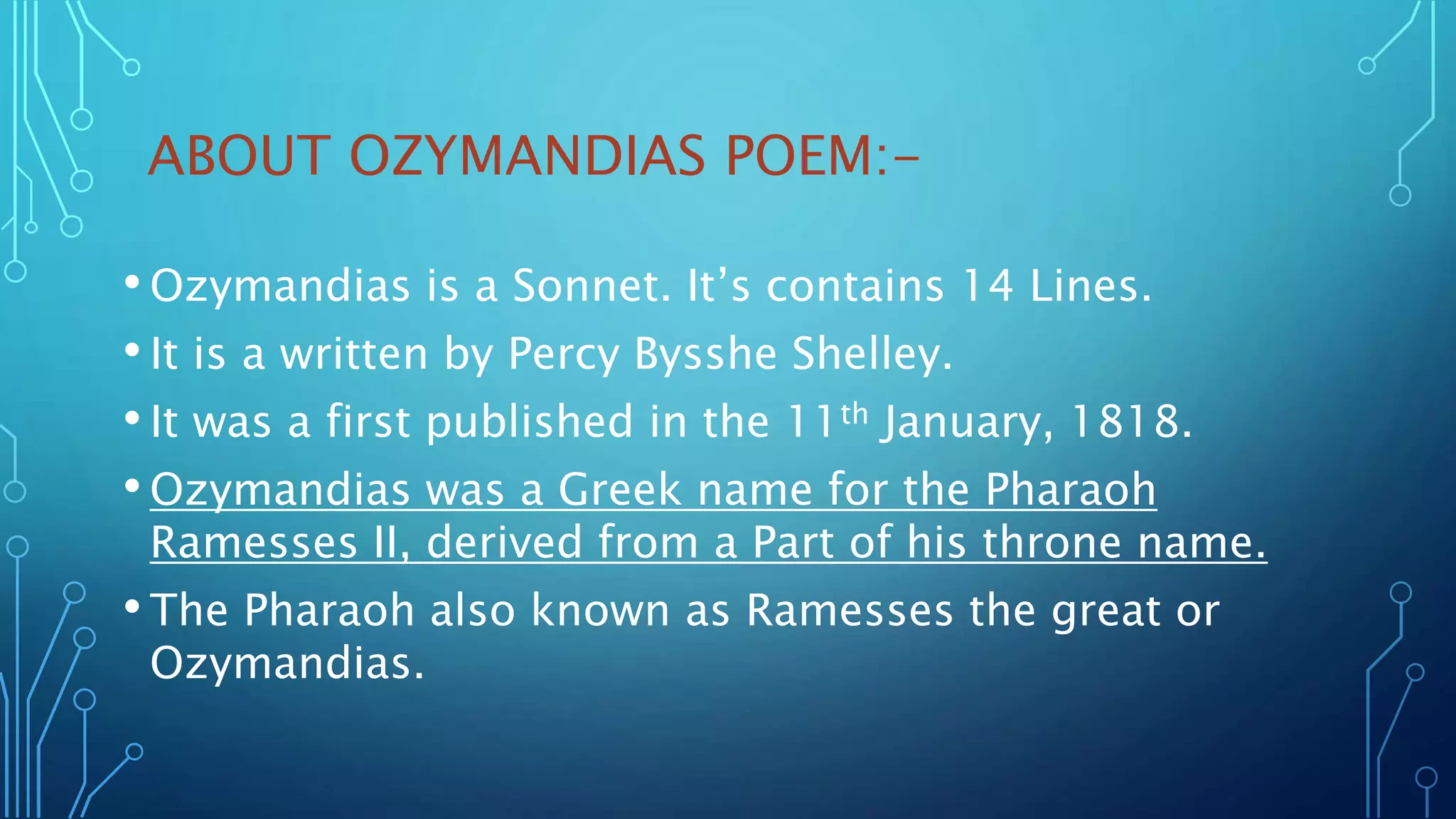 ozymandias poem | PPTX