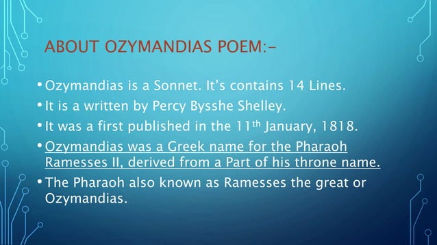 ozymandias poem | PPT