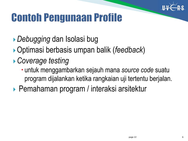 Pengantar Software Profiling................... | PPT