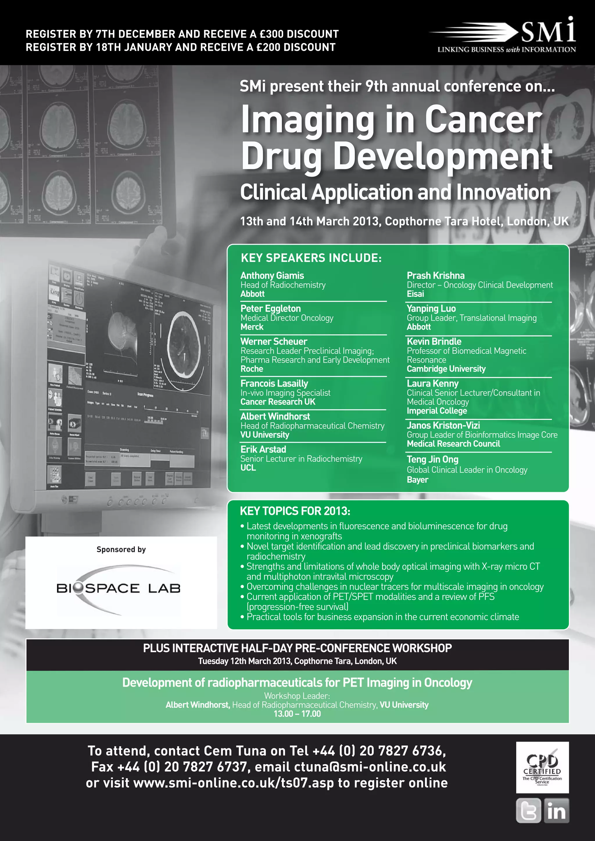 Smi's 9th annual Imaging in Cancer Drug Development event | PDF