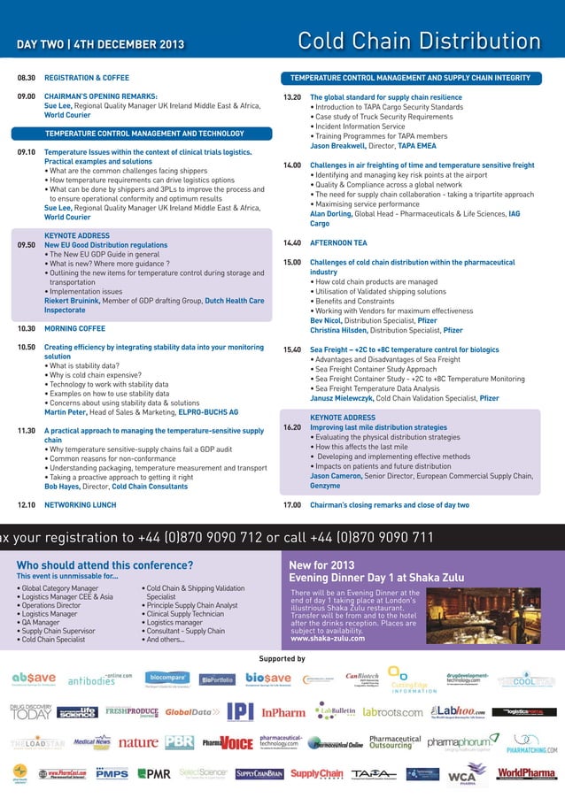 SMi Group's 8th annual Cold Chain Distribution | PDF