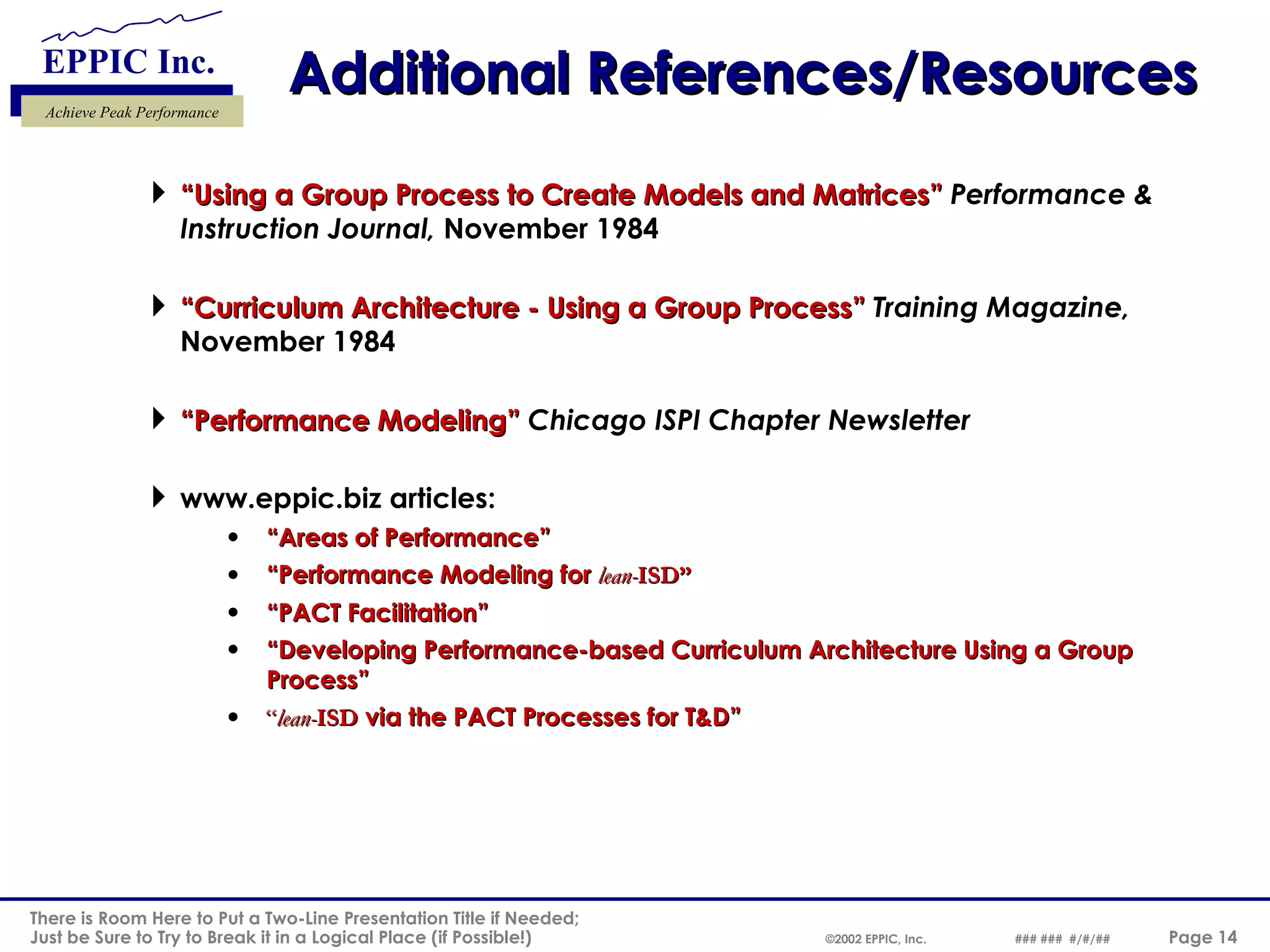 Performance Modeling | PPT