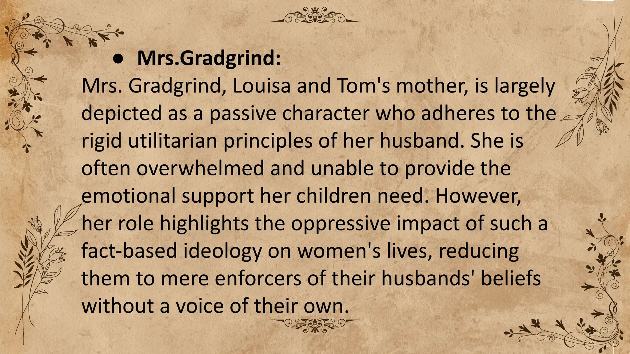 P-104 Presentation - Role of women in Hard Times | PDF