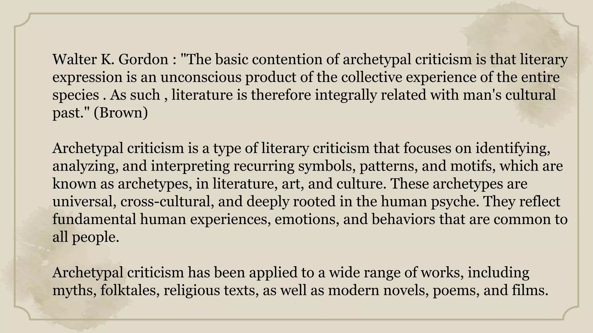 The Archetypal Criticism'. P-109_ Literary Theory & Criticism and ...