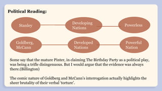 "Various Interpretations of the Play 'The Birthday Party' ". P-110A ...