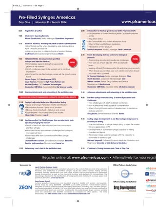 SMi Group's PreFilled Syringes Americas conference & exhibition | PDF