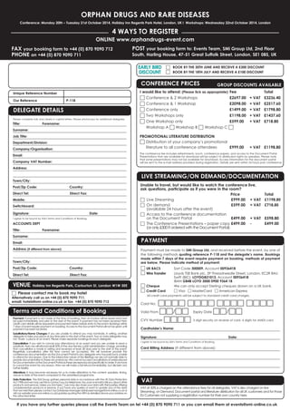 SMi Group's Orphan Drugs conference | PDF | Cancer | Diseases and ...
