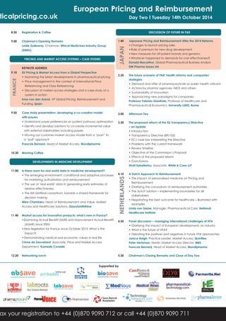 SMi Group's 20th annual European Pharmaceutical Pricing & Reimbursement ...