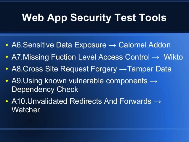 Web application security test tools Web application security test tools
