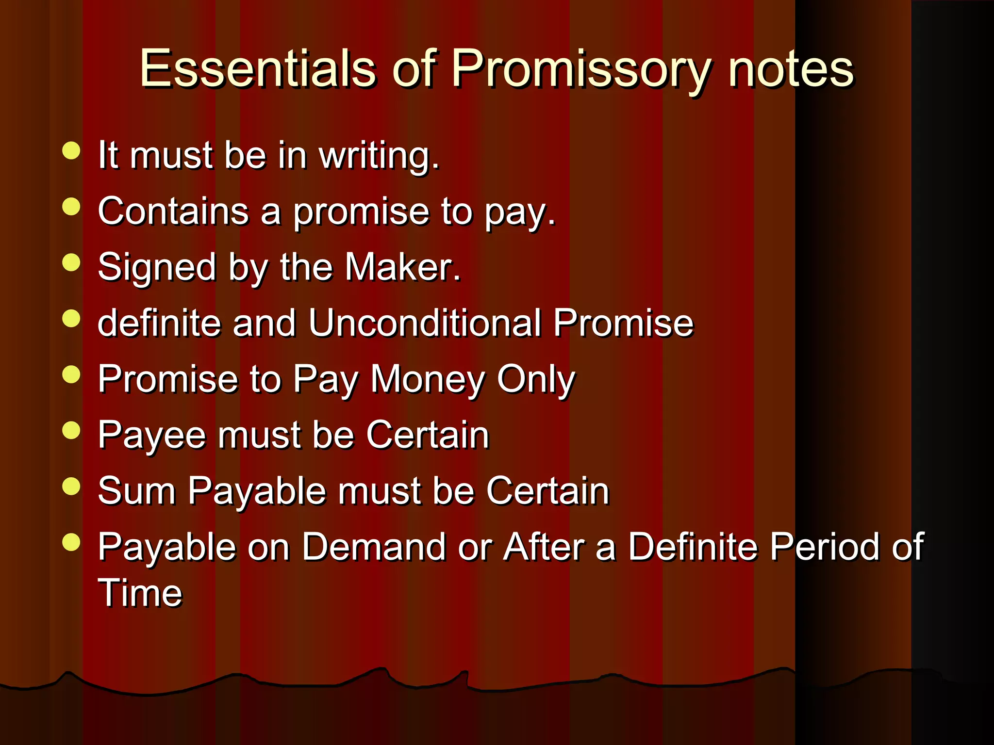 promissory notes | PPT
