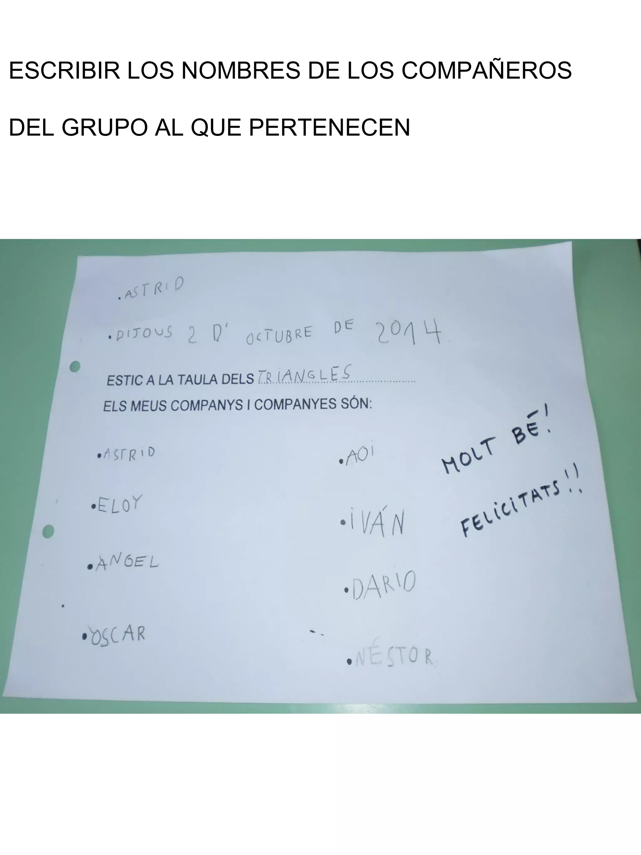 Los nombres de los compañeros | PPT