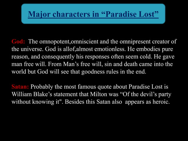 Critical analysis of Paradise Lost | PPTX