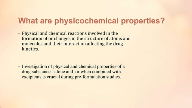 Physico-chemical Properties Affecting Drug Formulation. | PPTX ...