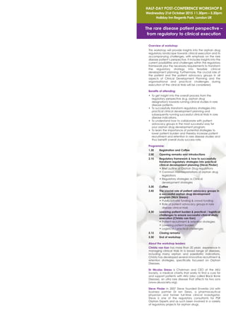 SMi Group's 4th annual Orphan Drugs 2015 conference | PDF ...