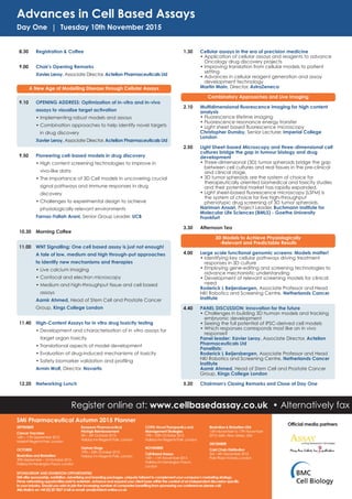 SMi Group's 8th annual Advances in Cell Based Assays | PDF