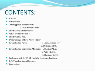 P.F.C. Methods in Non-Linear Loads | PPS