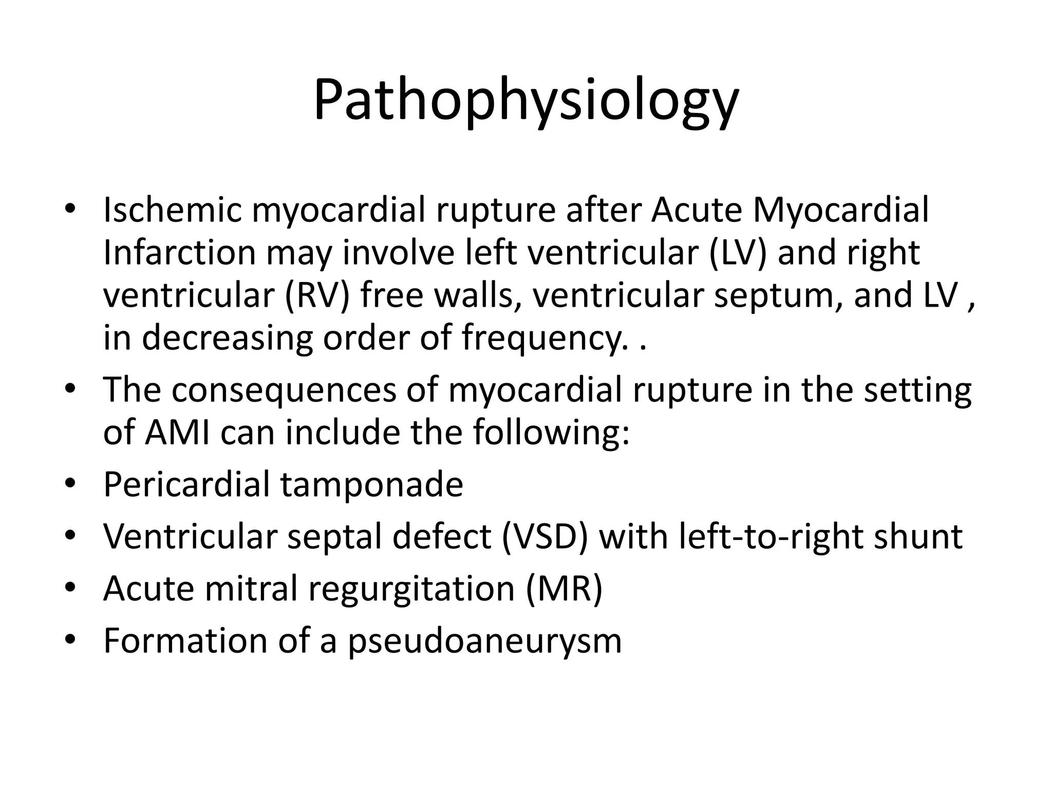pericardial effusion, cardiac tamponade and myocardial rupture | PPTX