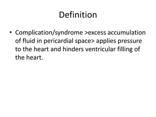 pericardial effusion, cardiac tamponade and myocardial rupture | PPTX